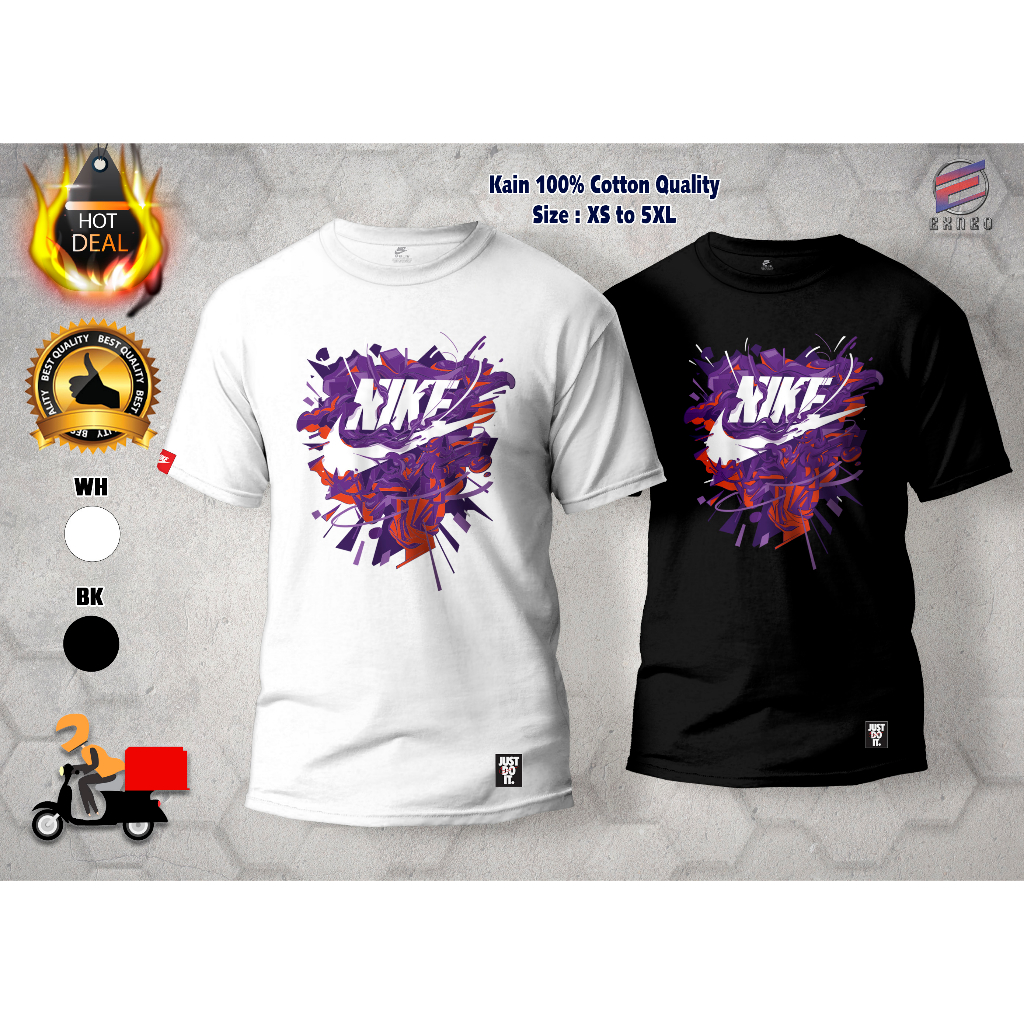 🔥Kain 100% Cotton Quality🔥Baju Tshirt NIKE Purple Special Edition Baju ...