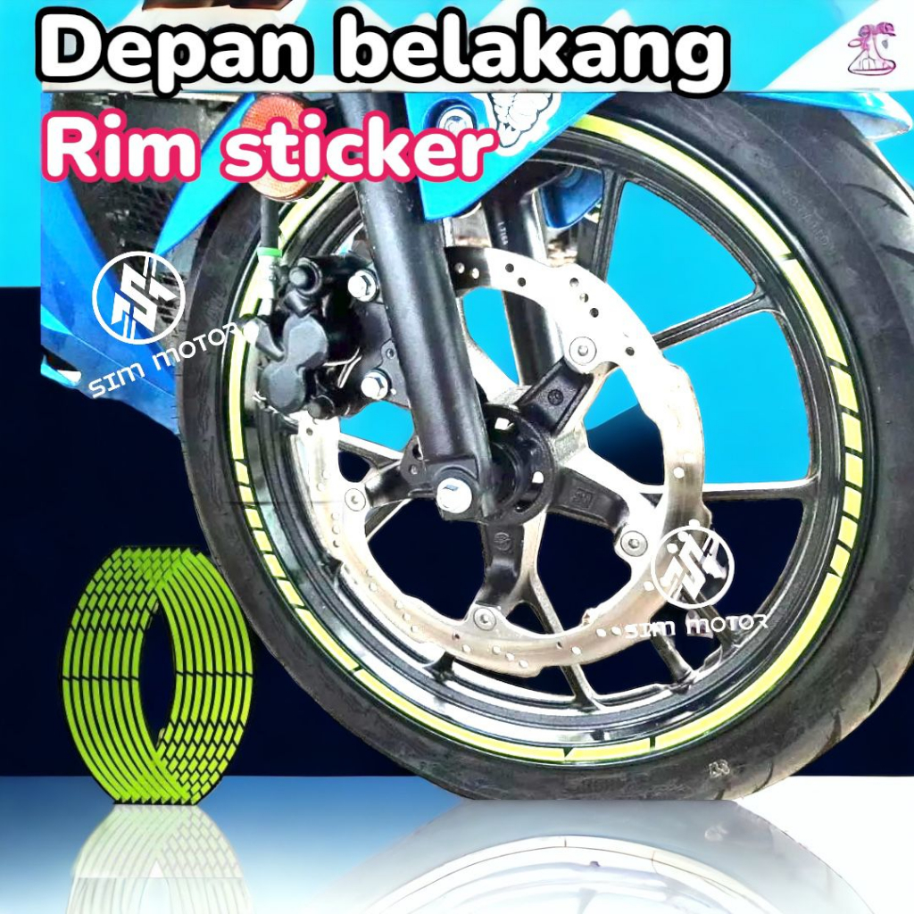 MOTOR Sport Rim Sticker / Lining Rim Sticker yamaha honda kawasaki ...