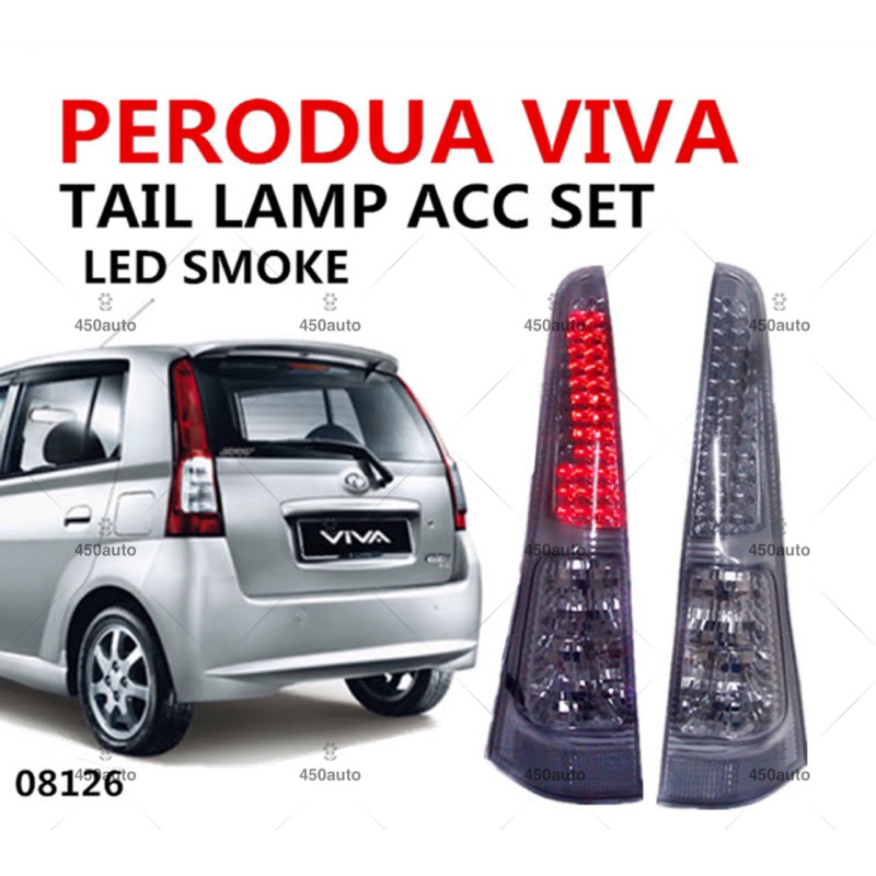 PERODUA VIVA TAIL LAMP LED SMOKE SET // LAMPU BELAKANG BLACK HITAM TAIL ...