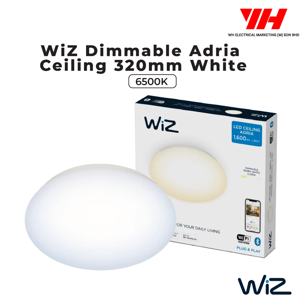 Philips WiZ Smart Adria Ceiling Light 17W Dimmable (6500K) - 320mm ...