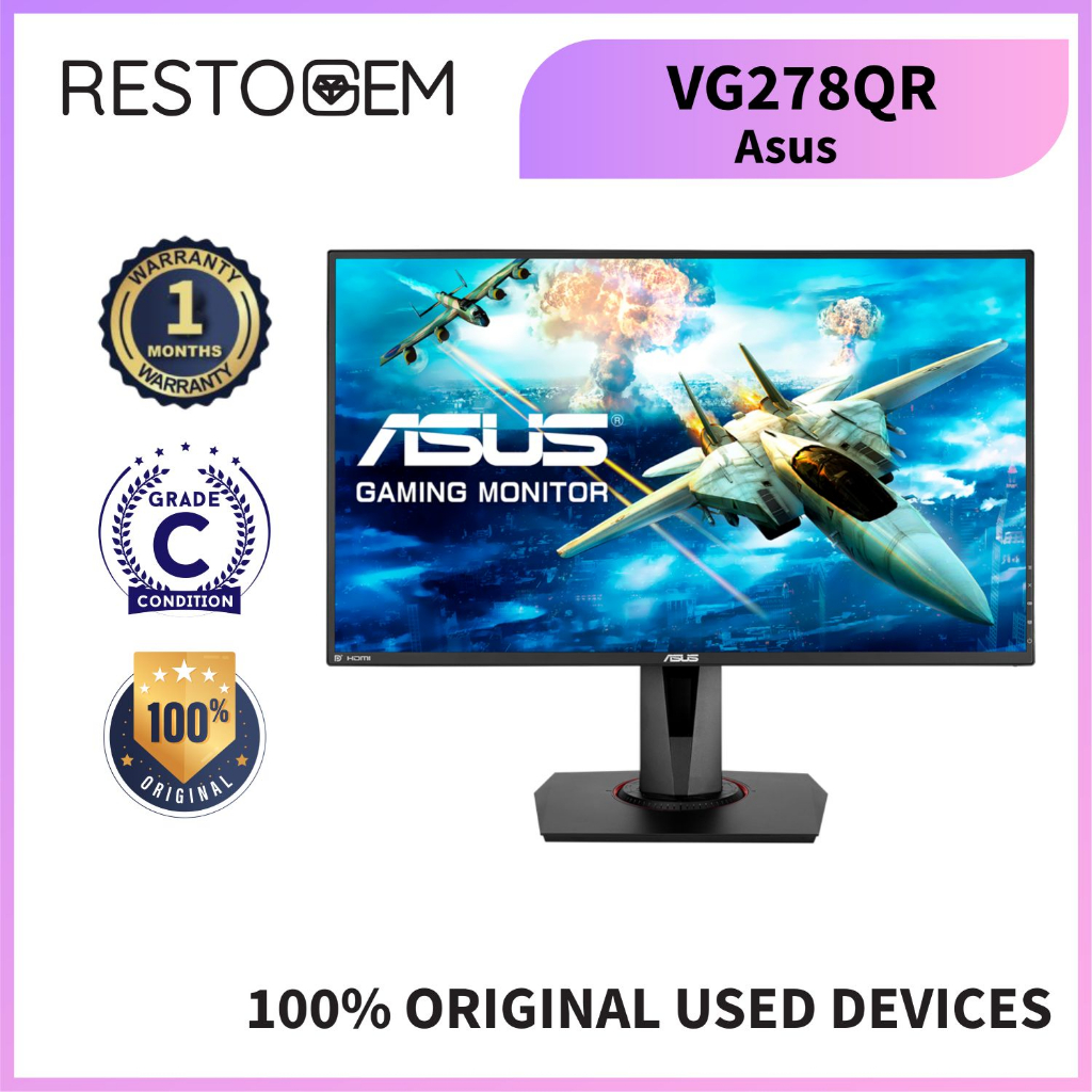 ASUS VG278QR Full HD 27" Inch Gaming Monitor 100% Original U S E D Unit | Shopee Malaysia