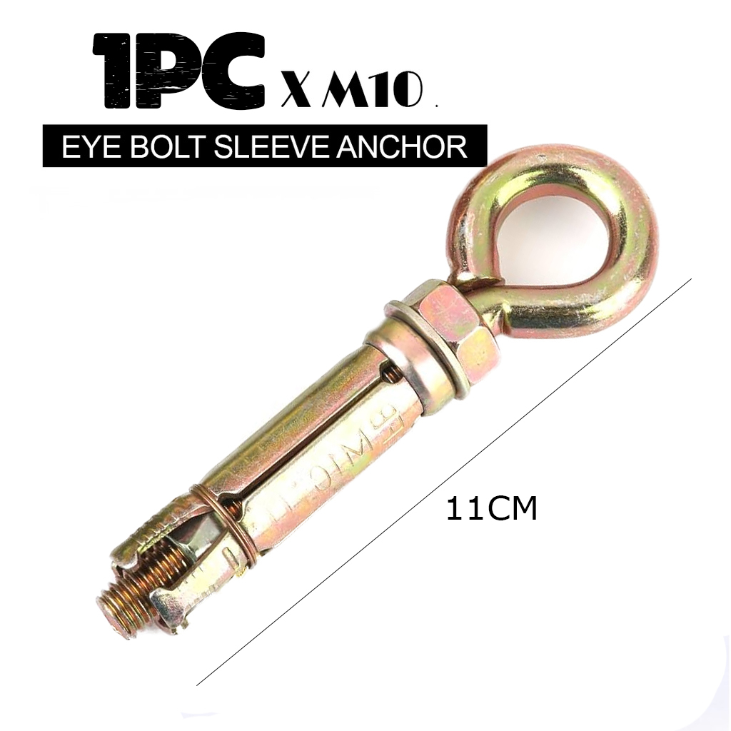 1PC M12X100 / M10X80 / M6X55 EYE BOLT SLEEVE ANCHOR Sheep Eye Pull ...