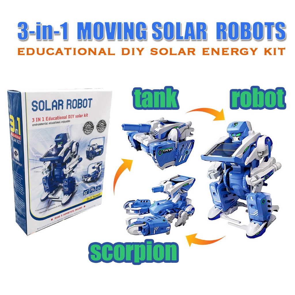 3-in-1 Educational Solar Robot Kits, STEM 3in1 DIY Solar Power STEM DIY ...