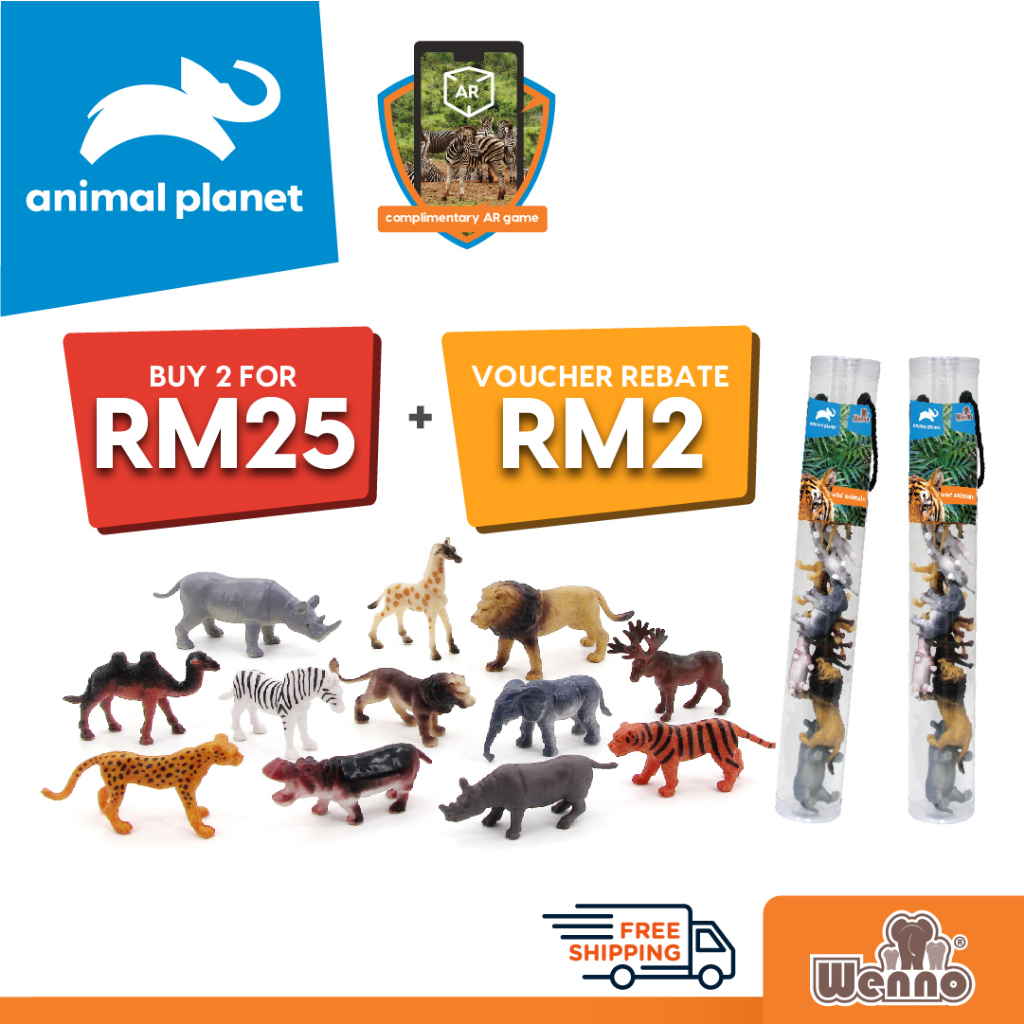 Wenno x Animal Planet 8-14pcs Animal Collection in tube Educational ...