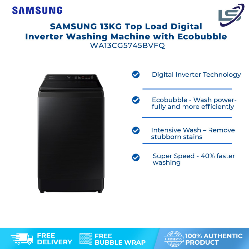 SAMSUNG 13KG Top Load Digital Inverter Washing Machine with Ecobubble ...