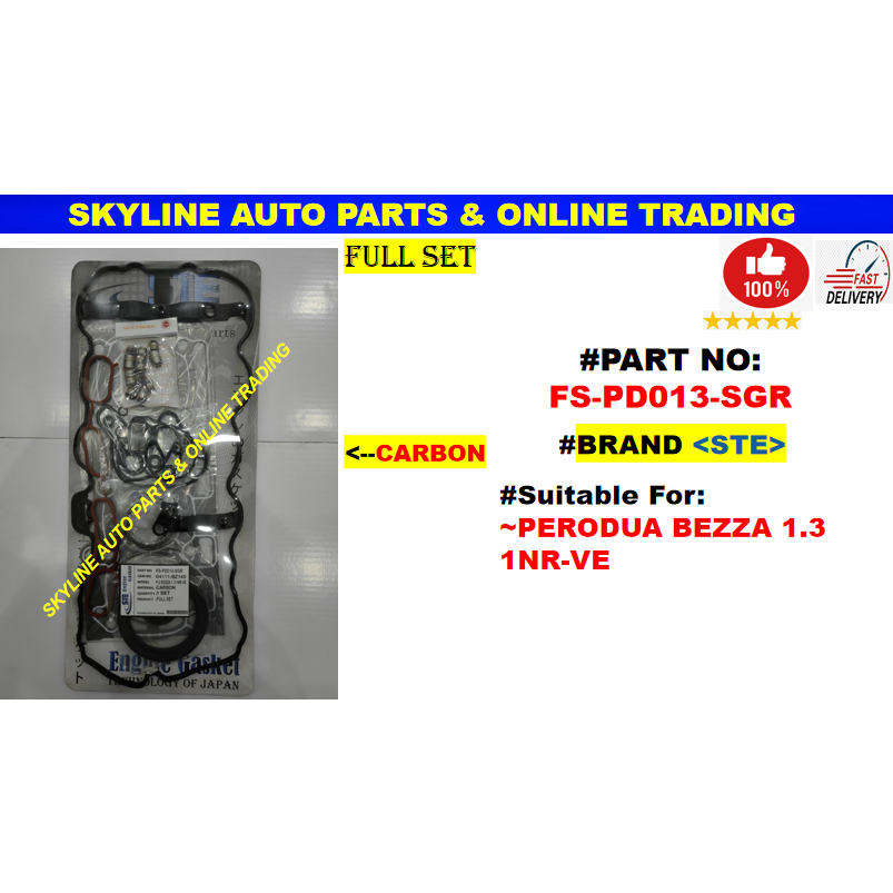 04111-BZ145 Top & Full Overhaul Set Perodua Bezza 1.3 1NR-VE | Shopee ...