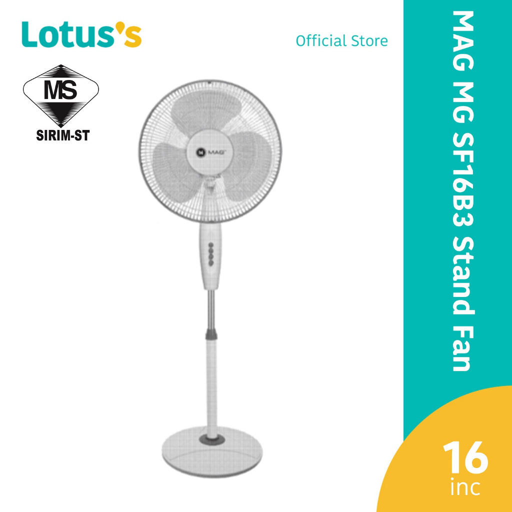 MAG 16" Stand Fan (MG-SF16B3) | Shopee Malaysia