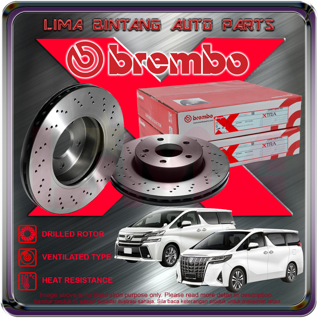 Toyota Alphard , Vellfire AGH30 GGH30 Front Drilled Sport Brake Disc ...