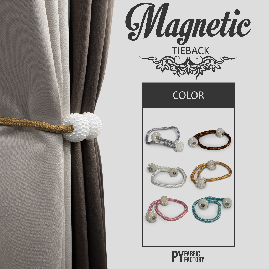 Curtain tie back, Tali Langsir, Pengikat Langsir, Magnetic Tie Pearl ...