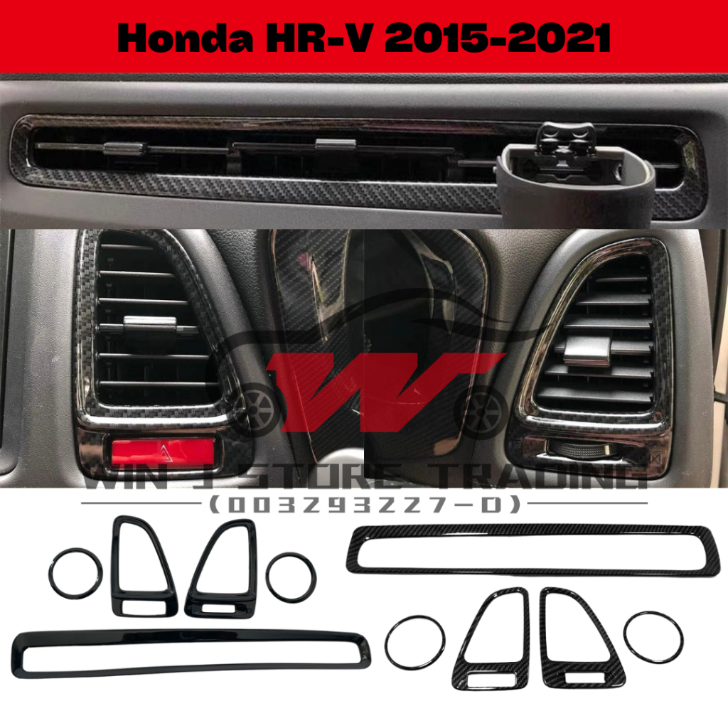 Honda HRV HR-V Vezel 2015-2021 Carbon Trim/Glossy Black Aircond Outlet ...