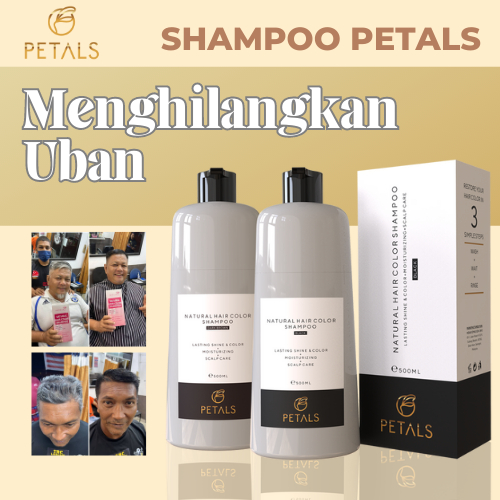 PETALS HAIR COLOR SHAMPOO TUTUP WARNA RAMBUT UBAN WHITE HAIR SYAMPU ...