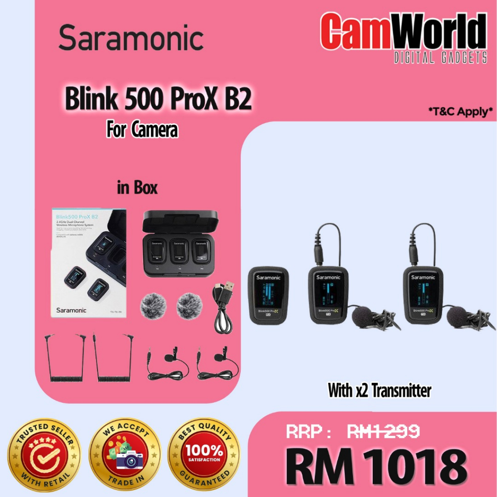 Saramonic Blink 500 Prox B2 Wireless Mic For Camera Shopee Malaysia