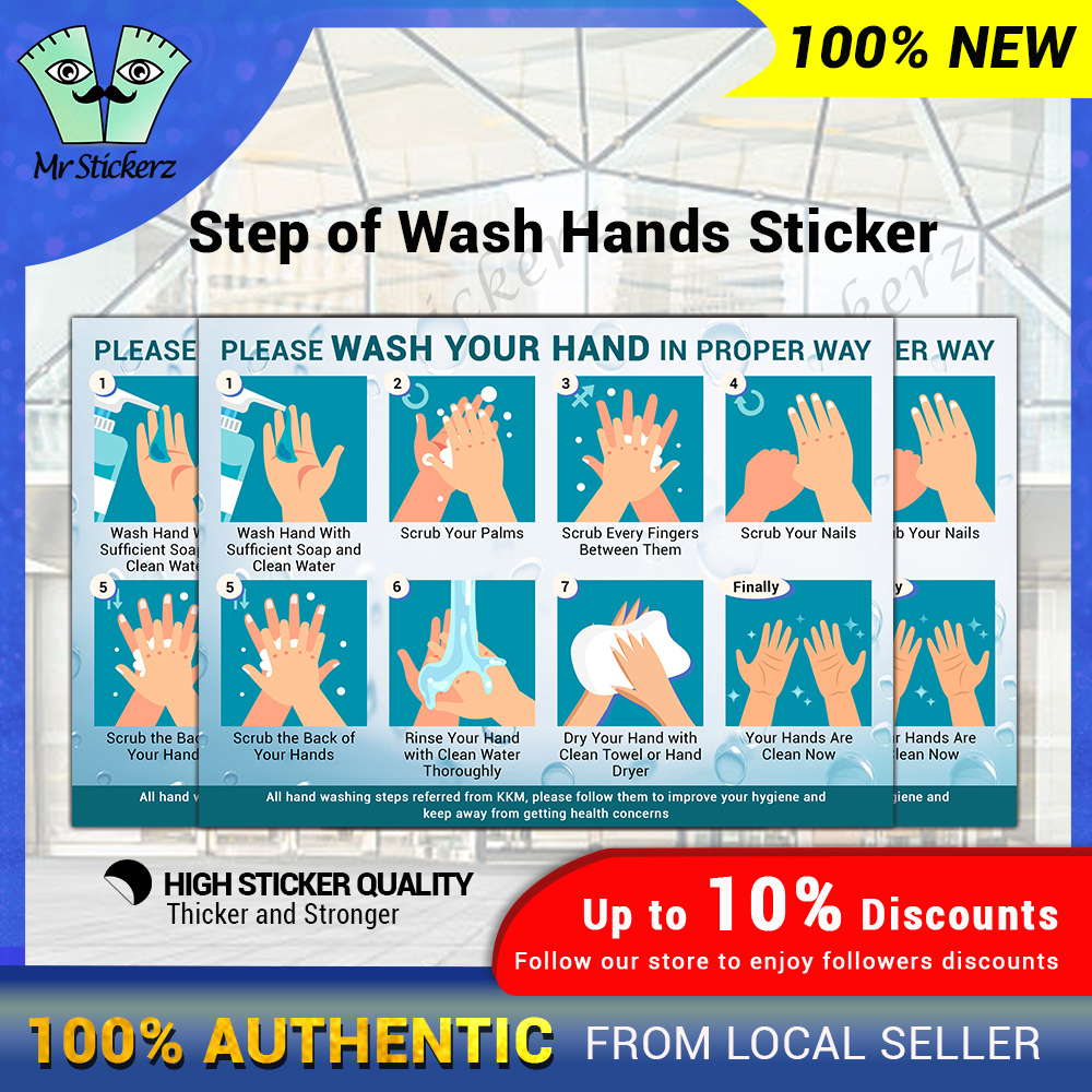 【KKM Advice】Steps to Wash Your Hand Self Hygiene SOP Sticker ...