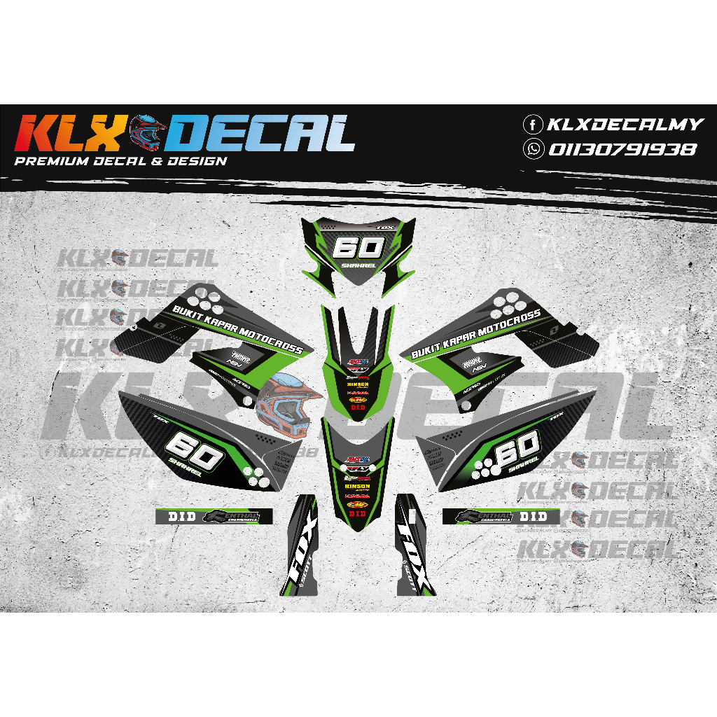 KLX 150 Decal Kit | Mix Design 2 (Ready Stock) | Shopee Malaysia