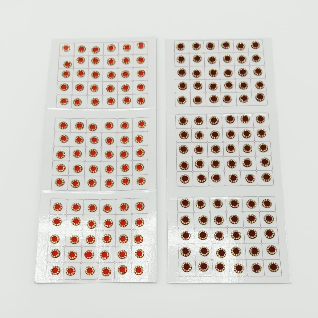Round Maroon & Red color Bindi with Stone 90PCS | Shopee Malaysia