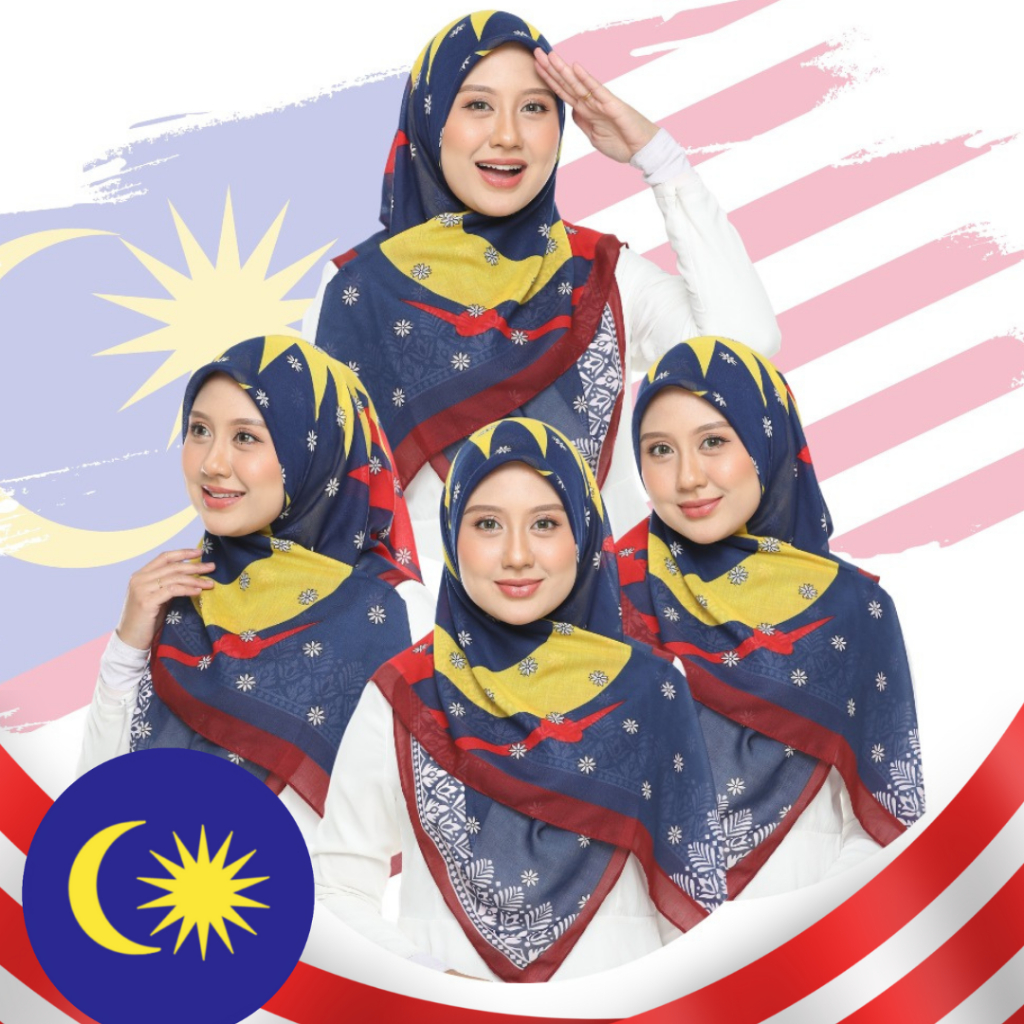 Merdeka Edition Tudung Bawal Satin | Shopee Malaysia