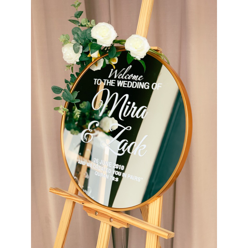 Welcome Board Mirror 45cm + Sticker | Shopee Malaysia