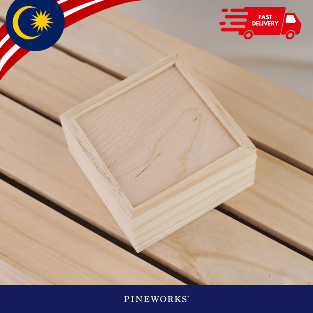 Square Wooden Gift Box 8.5cm x 8.35cm Wedding Birthday Anniversary Door Gift Curated Gift Boxes ...
