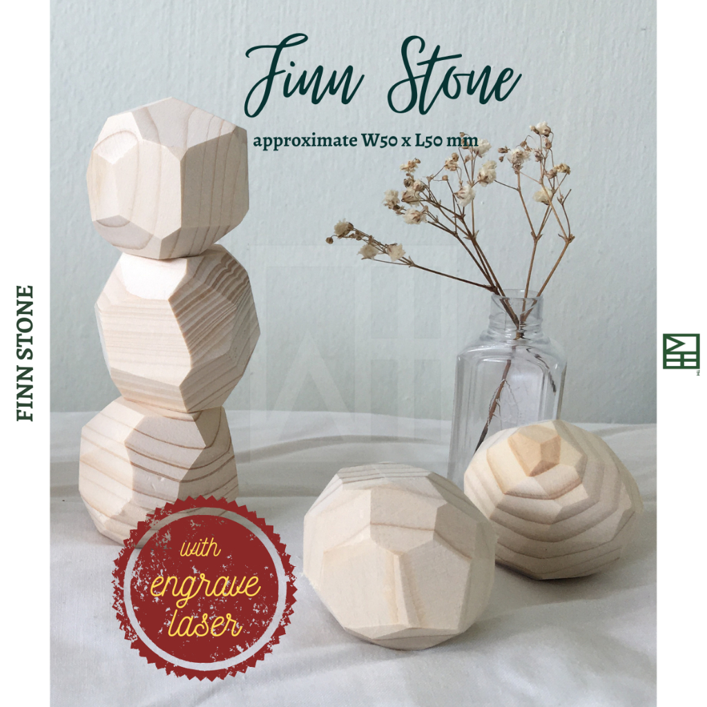 Wee Signature - Wooden Blocks Stone 8pcs/set | Balancing Stacking Set ...