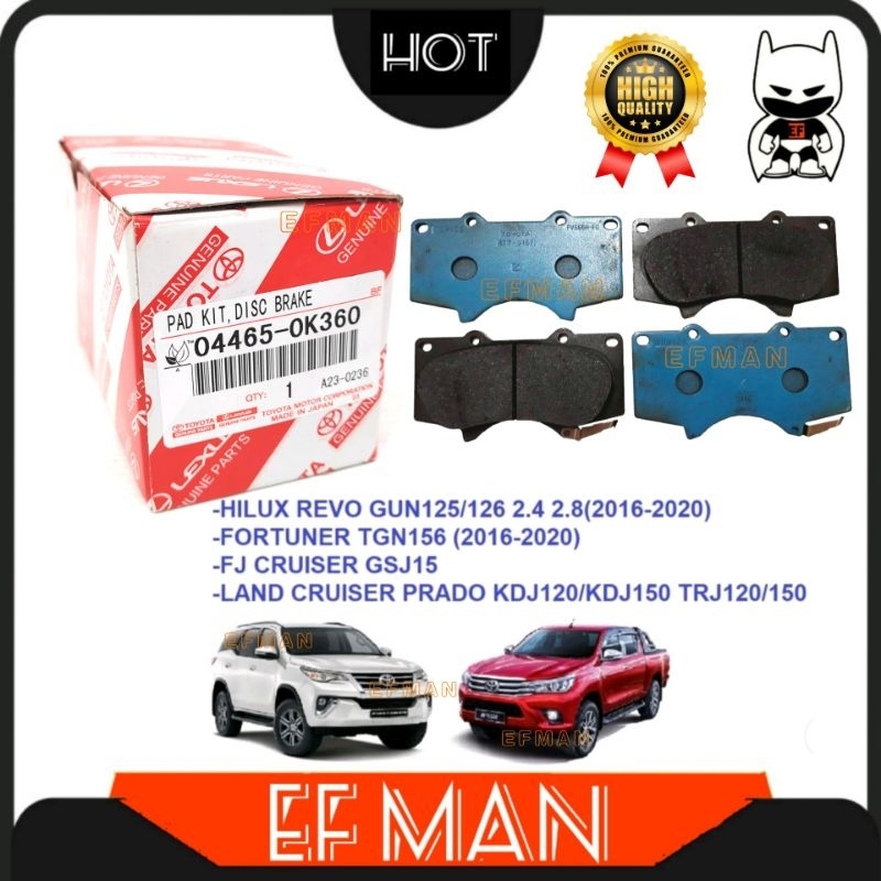 TOYOTA HILUX REVO GUN125 GUN126 Front Disc Brake Pad 04465 0K360 TGN51 ...