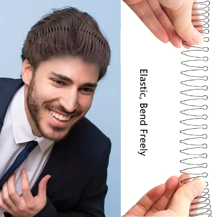 Invisible Broken Hairpin Unisex Men Hair Styling Headband Black ...