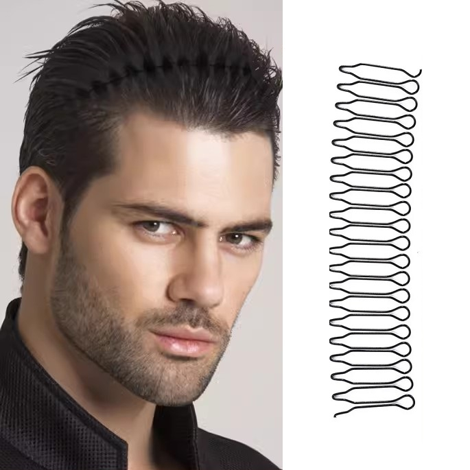 Invisible Broken Hairpin Unisex Men Hair Styling Headband Black ...