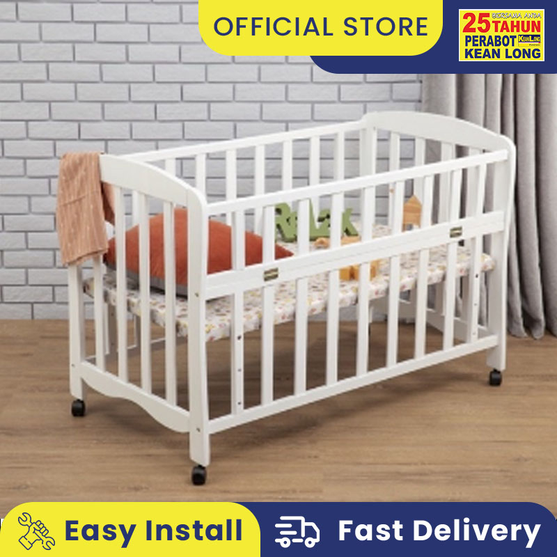 KLSB High Quality Baby Cot / Child-Safe Desicn Cot / Katil Kayu Bayi ...