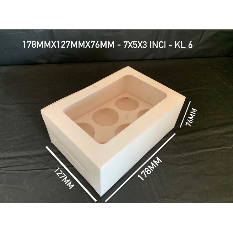 fix cupcake box 6/9/12/16/25 holes/kotak cupcake/kotak kuih | Shopee ...