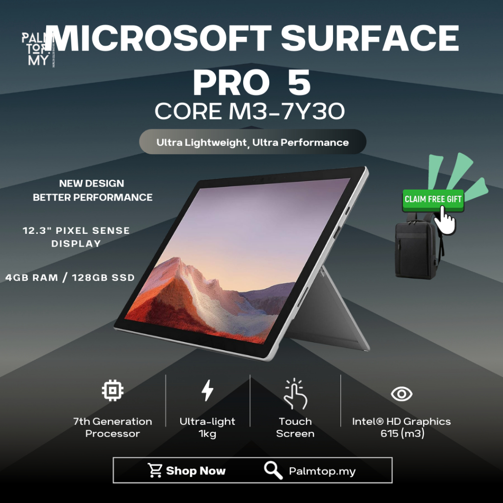 MICROSOFT SURFACE PRO 5 , PRO 6 , PRO 7 7TH GENERATION DUAL CAMERA ...