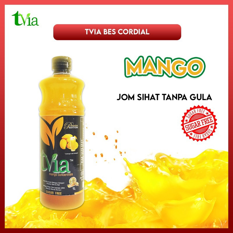 Bes/Kordial Mangga Stevia 100% Bebas Gula (1L) | Shopee Malaysia