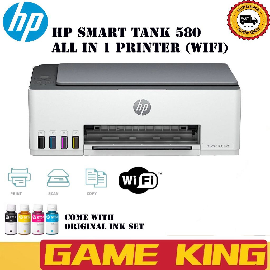HP Printer Smart Tank 580 | Print / Scan / Copy / Wifi | Ink Tank ...