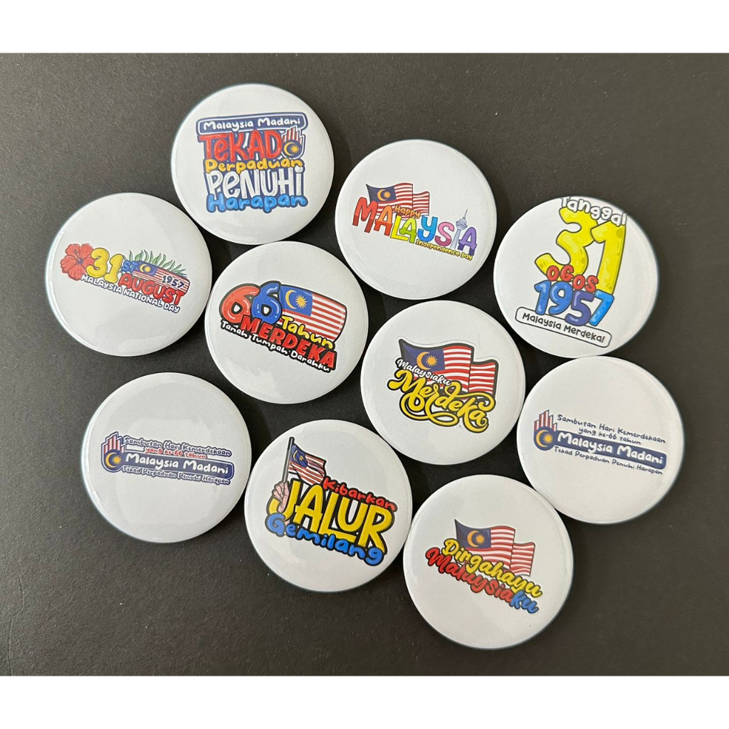 SELAMAT HARI MERDEKA BUTTON BADGE sempena merdeka new design | Shopee ...