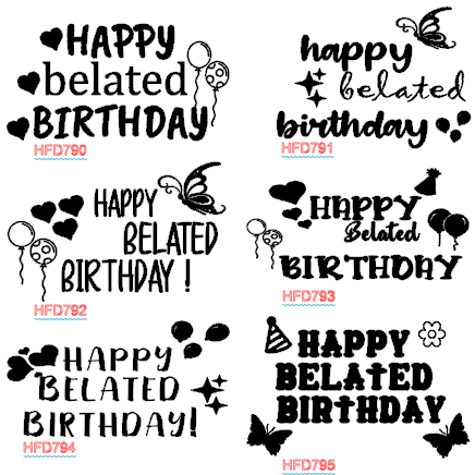 STICKER HAPPY BELATED BIRTHDAY 4X6 FOR 10 INCH BALLOON | Shopee Malaysia