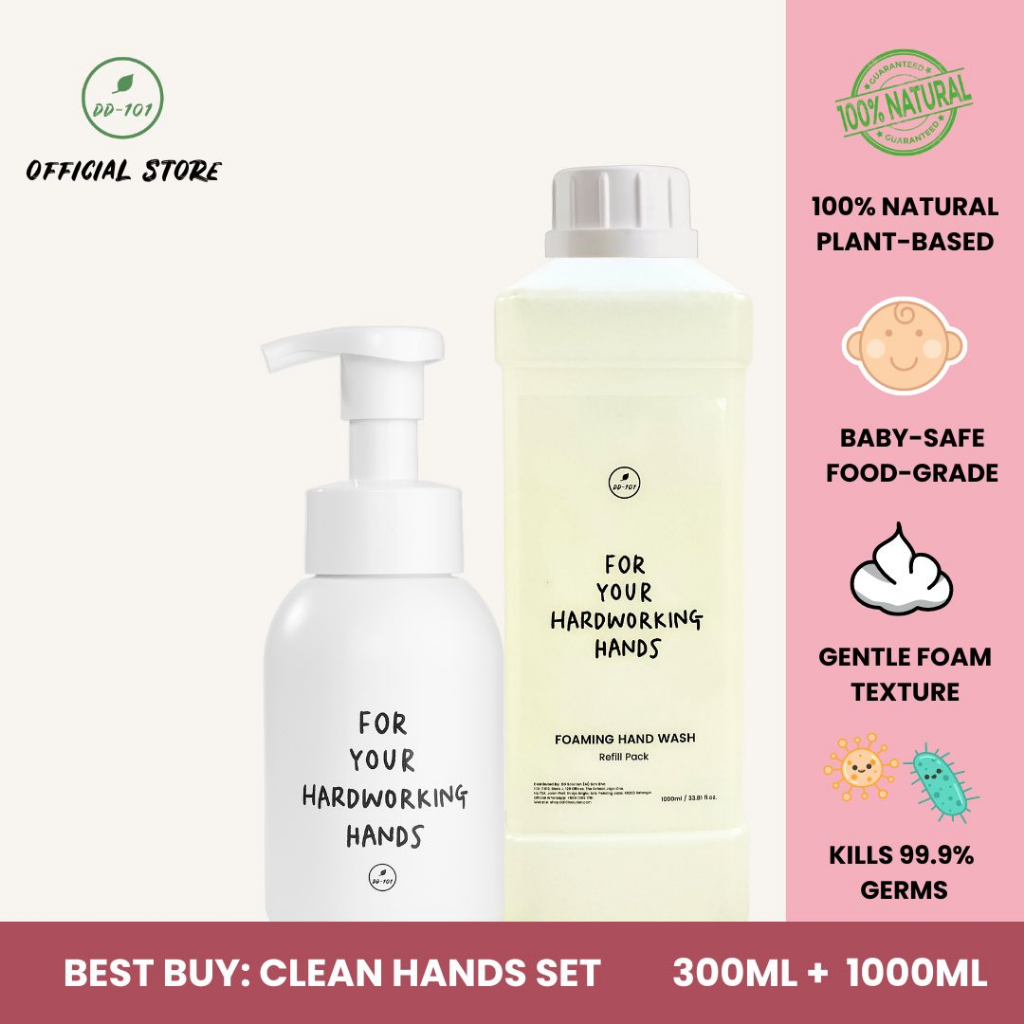 (Save 26% & Free Gift) DD101 BEST BUY Clean Hands Set: Foaming Hand Wash Bundle Set (300ml ...
