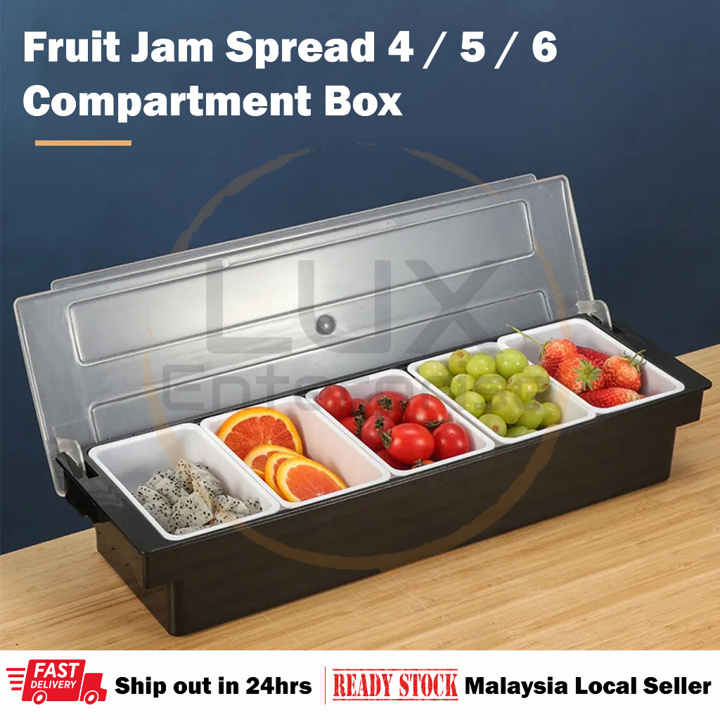 🔥READY STOCK🔥Ship out in 24Hr🔥 Fruit Jam Spread 4/5/6 Compartment Box ...