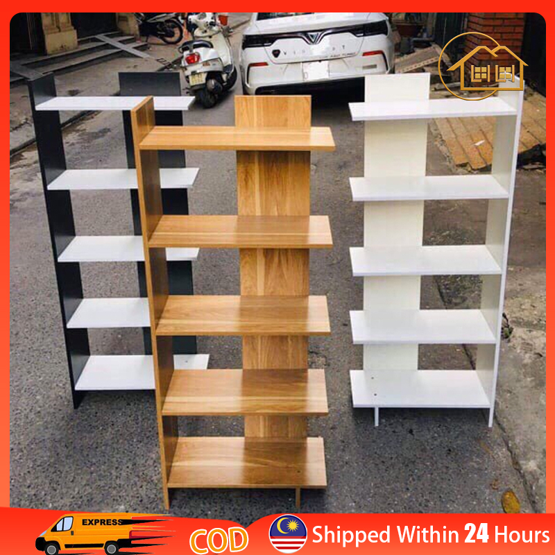 Li Floor Book Shelf Corner Book Storage Rack Rak Buku Shelves Decorative Shelf Multipurpose 5