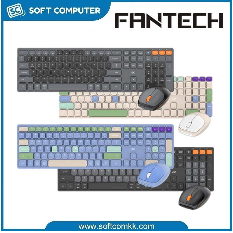 Fantech WK895 Pop Keys Dual Mode Wireless 2.4Ghz & Bluetooth Keyboard Mouse Combo Series ...