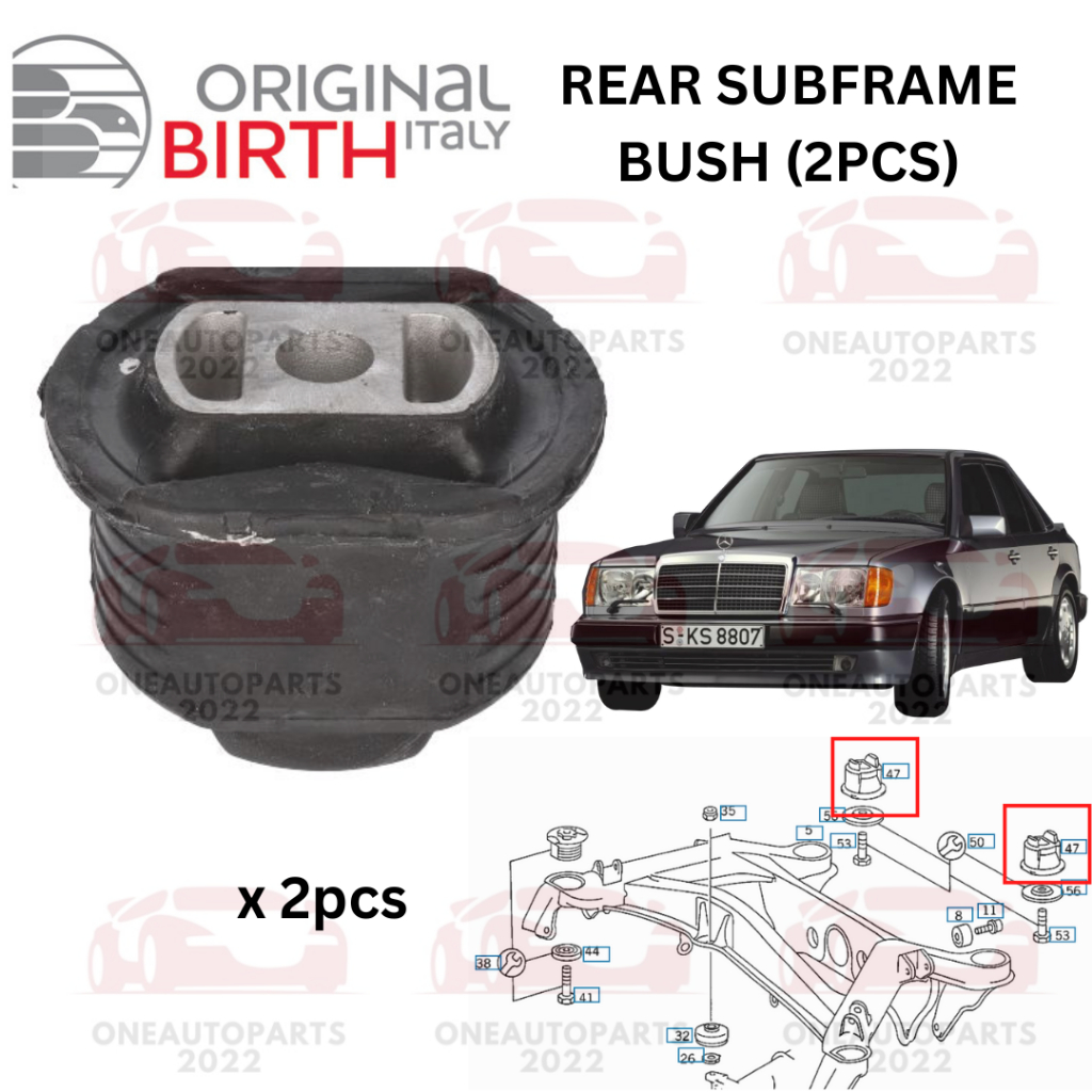(2PCS) BIRTH ITALY REAR SUBFRAME BUSH MERCEDES BENZ W124 | Shopee Malaysia
