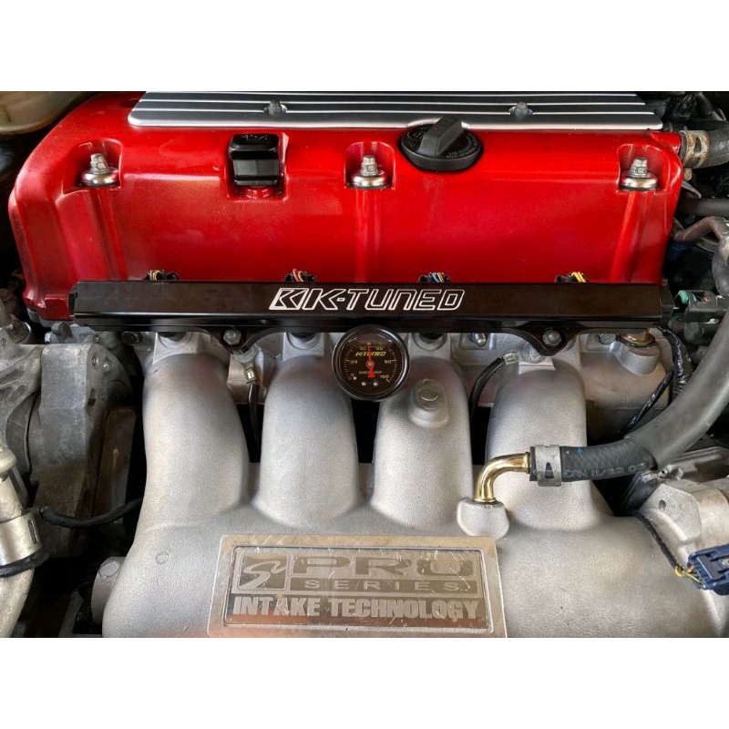 K-Tuned Black Fuel Rail + Fuel Pressure Meter for Honda FD2 DC5 CL7 EP3 FN2 Type R K20 / K24 ...