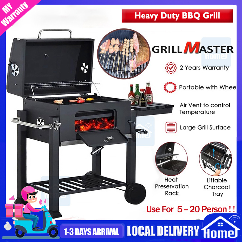 🔥Portable BBQ Grill Heavy Duty Super Large Outdoor BBQ Grill For 20 ...
