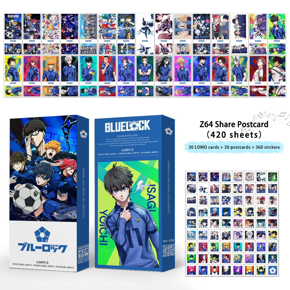 ANIME Postcard Sticker DEMON SLAYER AOT GENSHIN BLUE LOCK JUJUTSU SPY ...