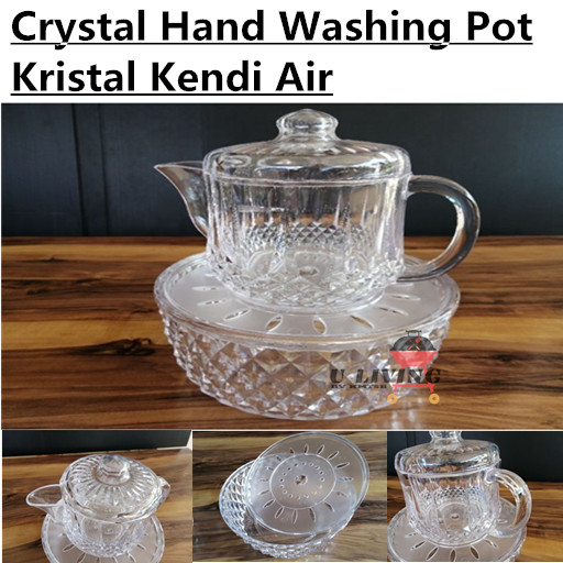 Crystal Hand Washing Pot With Tray Kristal Kendi Set / Bekas Basuh ...