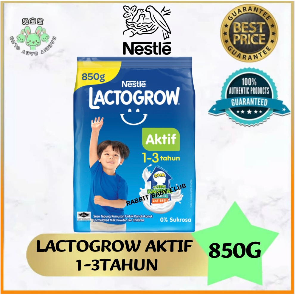 Nestle Lactogrow Aktif 1-3 Years (850g) | Shopee Malaysia