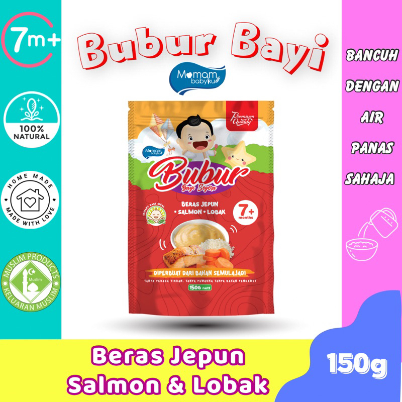 BABY FOOD BUBUR BERAS JEPUN, SALMON & LOBAK HOMEMADE | Shopee Malaysia