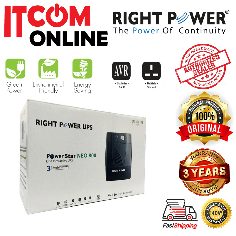 RIGHT POWER 800VA UPS (POWERSTAR NEO 800) | Shopee Malaysia