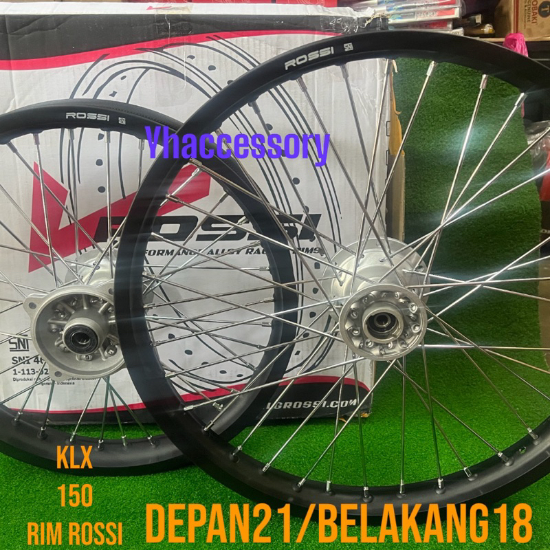 KLX150 RIM ALLOY JENAMA ROSSSI SIAP BALANCING FULL SET(DEPAN21 ...