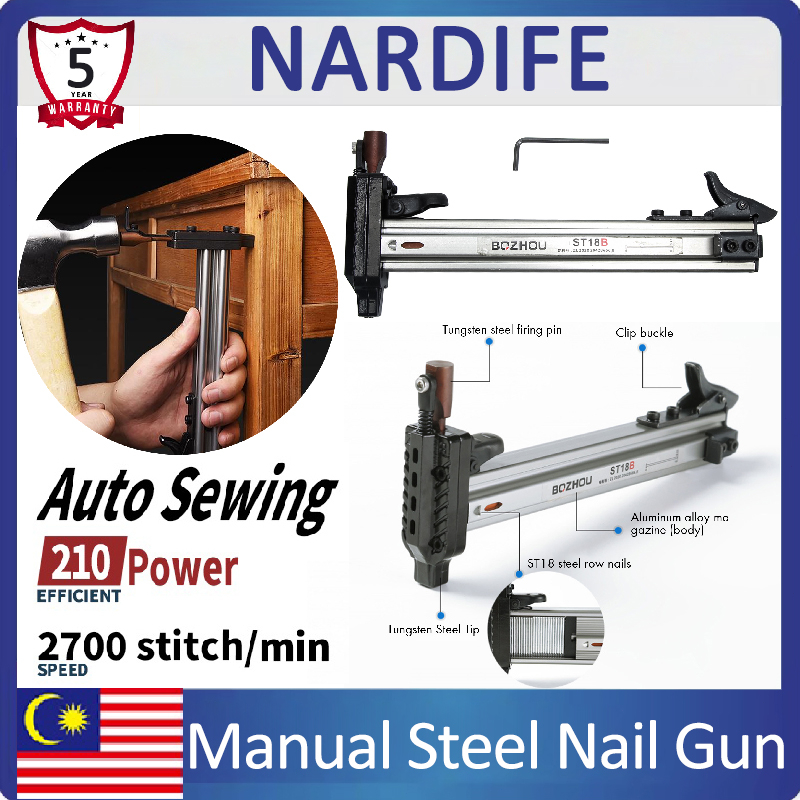 5 Years Warranty ST18 Manual Steel Nail Gun Semi Automatic Cement Nail ...