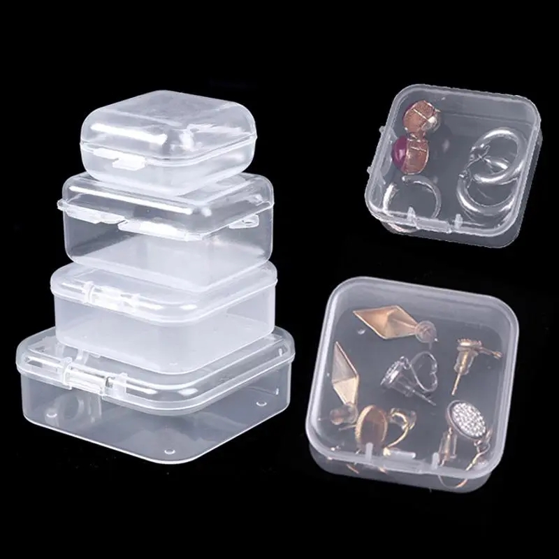 Square Small Boxes Jewelry Box Organizer Earrings Rings Beads Storage ...