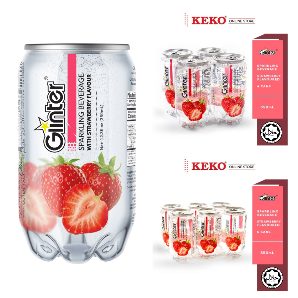 🇲🇾 [MALAYSIA 马来西亚] Halal Glinter Sparkling Drink / Carbonated Soft Drink / Soda Water 350ml ...