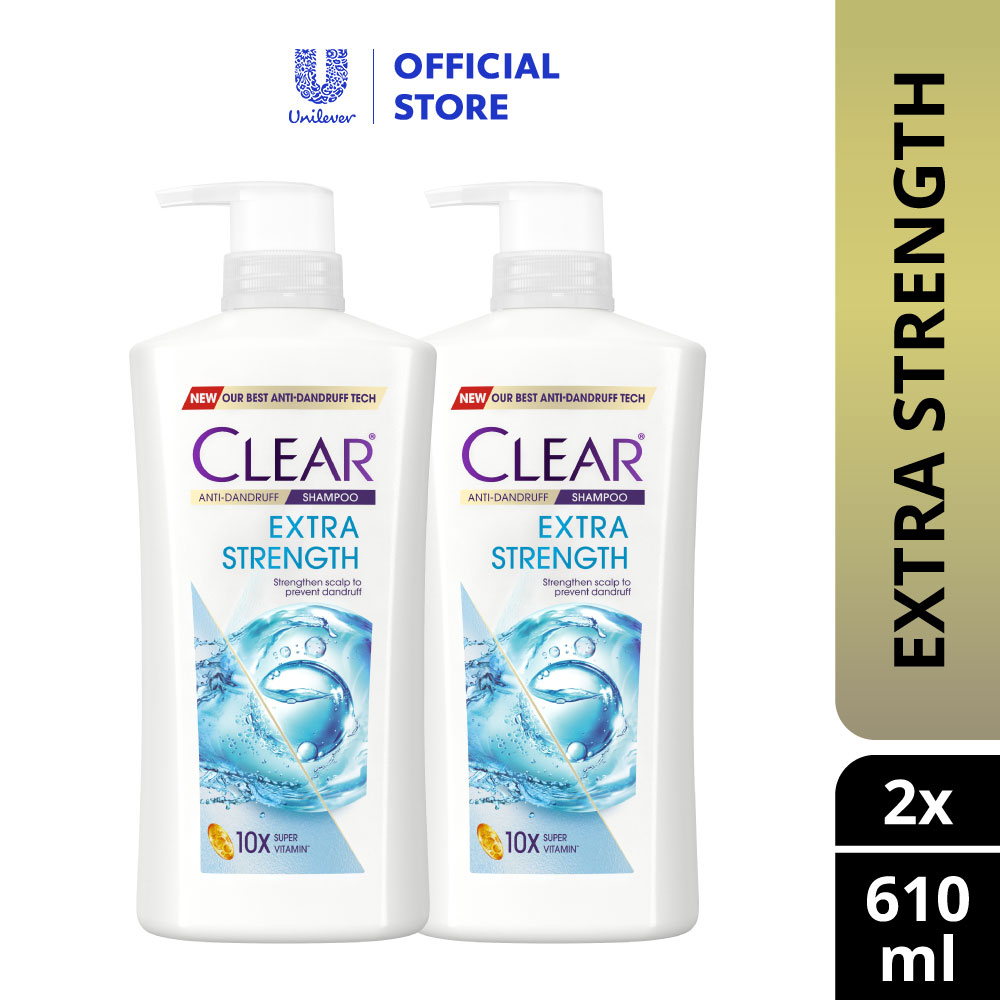 [Bundle of 2] Clear Extra Strength Anti-Dandruff Shampoo 610ml | Shopee ...